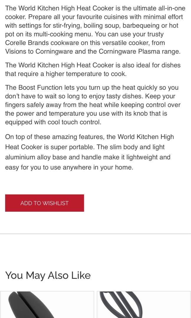 Corelle high heat cooker (similar to induction), TV & Home Appliances ...