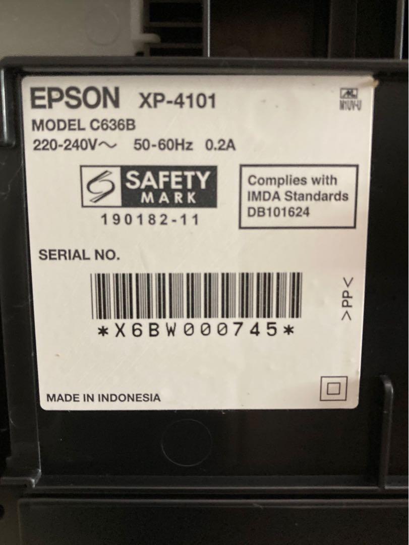Epson XP-4101 Inkjet Printer, Computers & Tech, Printers, Scanners ...