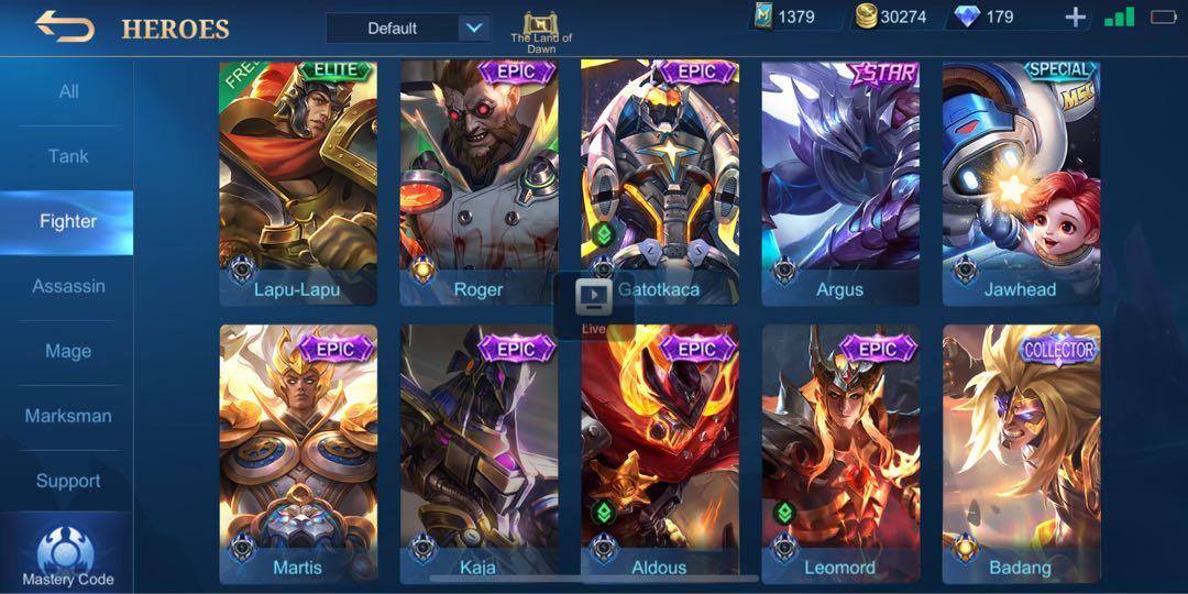 Extremely rare MLBB skin collector account for sale, Video Gaming ...