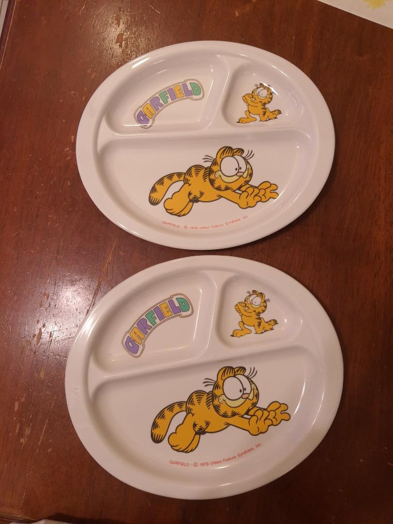 Garfield Vintage Melamine plates, Furniture & Home Living, Kitchenware ...