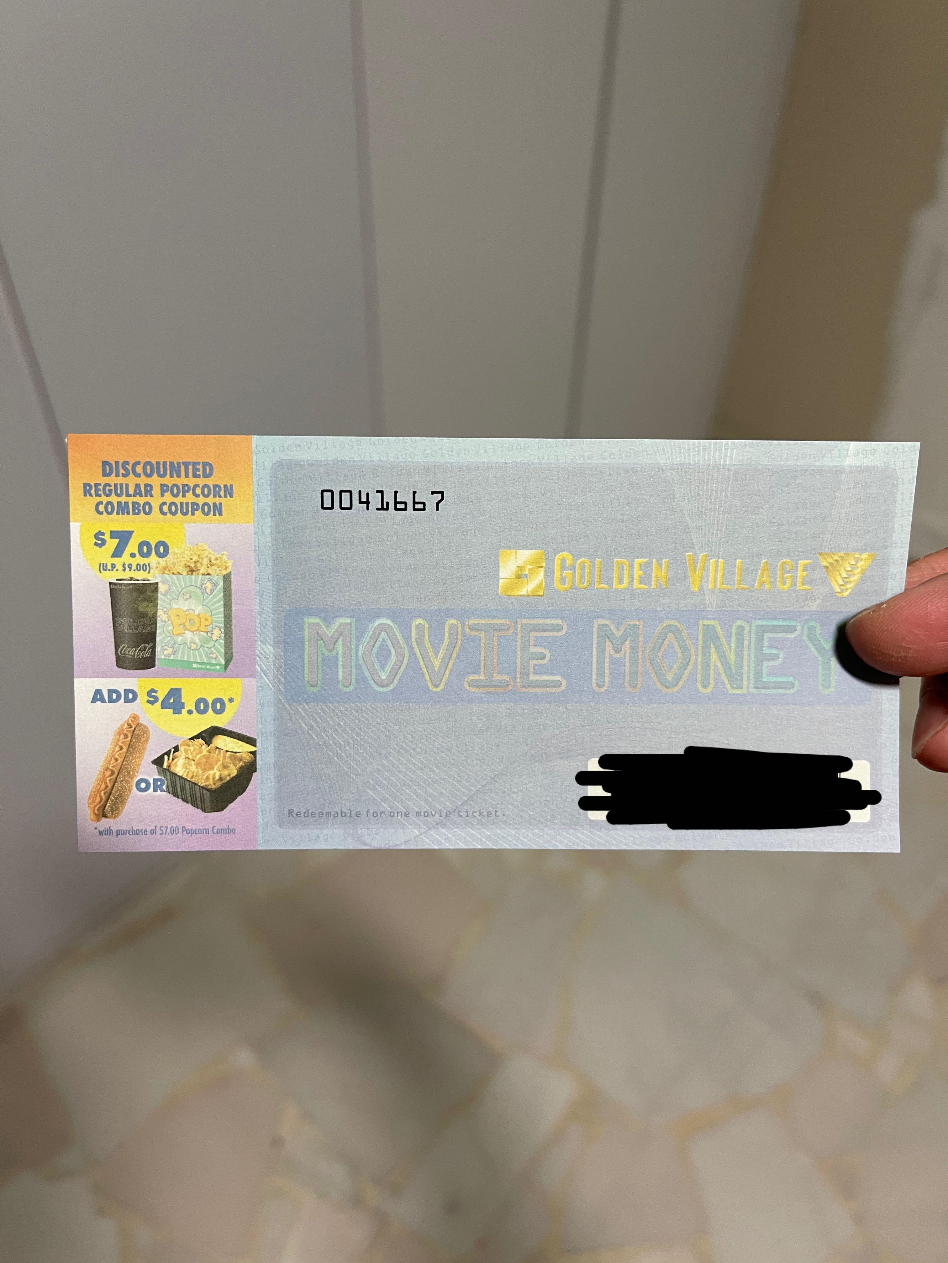 GV Golden Village Movie Ticket, Tickets & Vouchers, Vouchers on Carousell