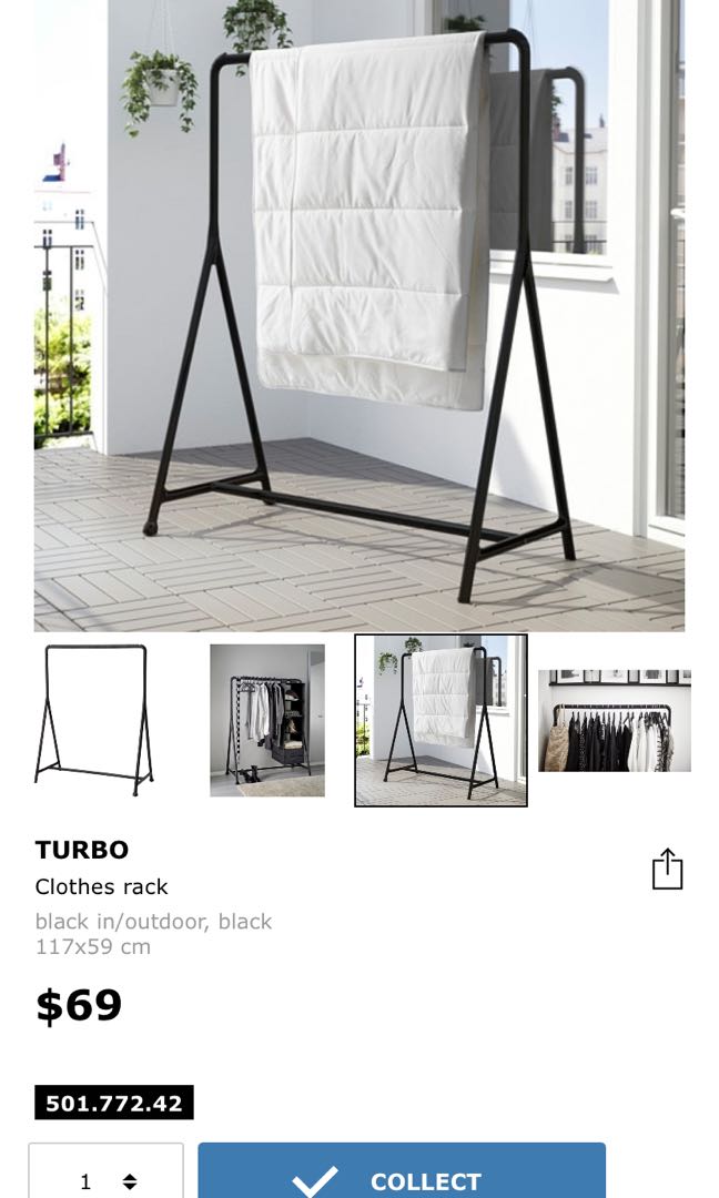 IKEA Turbo clothing rack, Furniture & Home Living, Furniture, Shelves ...
