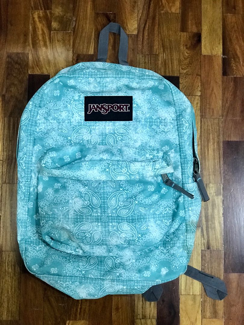 Jansport Superbreak Light Blue Paisely backpack, Women's Fashion, Bags ...