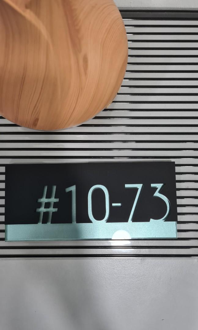 Pure white unit number plate, Furniture & Home Living, Home Improvement ...