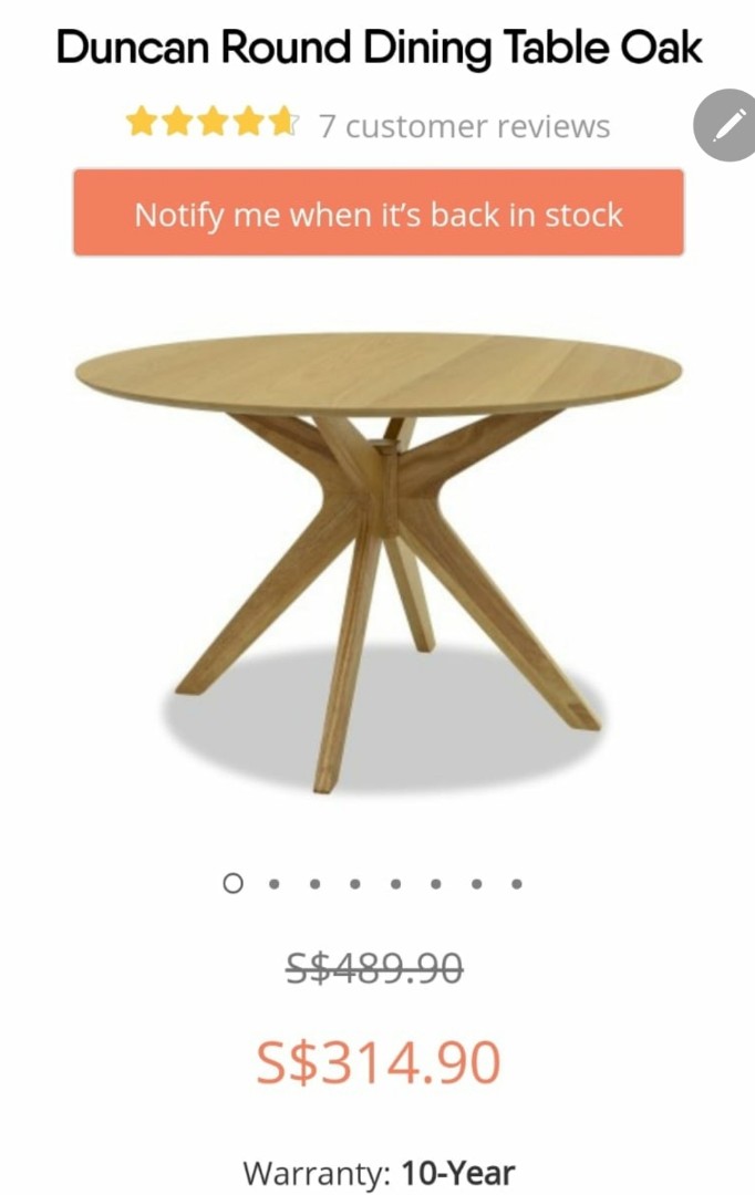 Round dining table (moving sale), Furniture & Home Living, Furniture ...