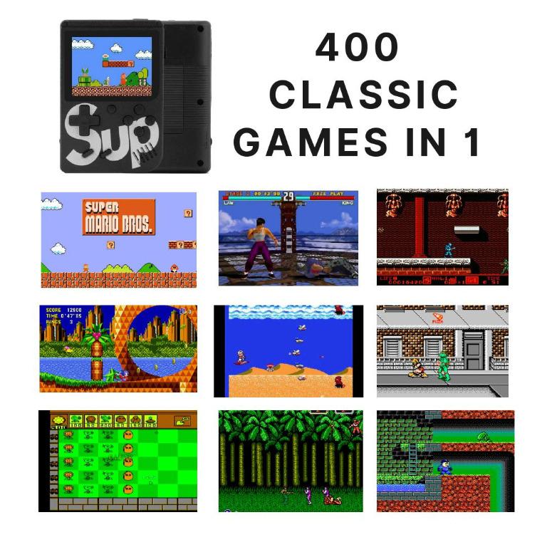 SUP 400 in 1 Game Box - 400 Classic Game in 1 (Super Mario Bros, Sonic ...