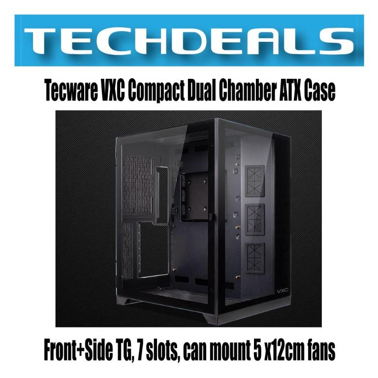 Tecware VXC Compact Dual Chamber ATX Case | No fans, Front+Side TG, 7 ...