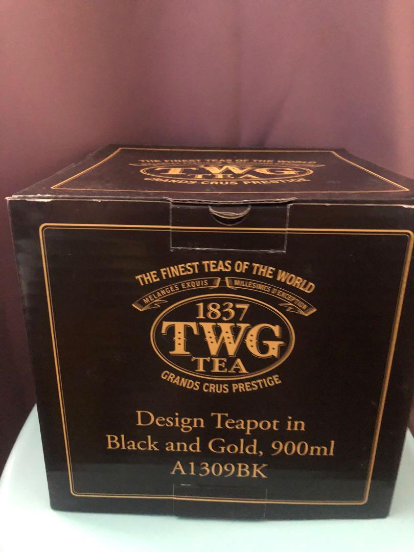 TWG Teapot in Black and Gold 900ml, Furniture & Home Living ...