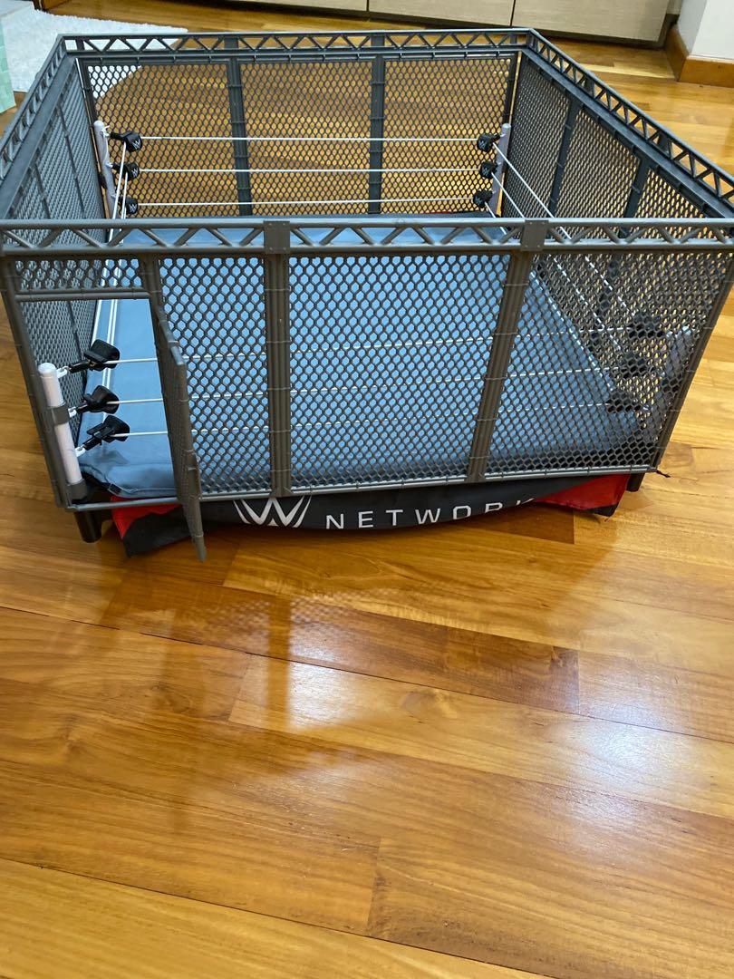 WWE Wrestling Platform Ring, 2 sets of Steps & Cage, Hobbies & Toys ...