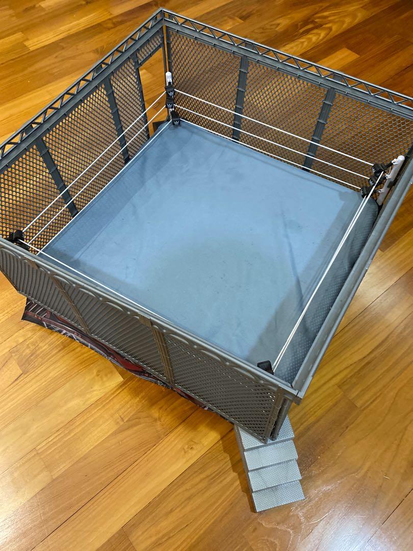 WWE Wrestling Platform Ring, 2 sets of Steps & Cage, Hobbies & Toys ...