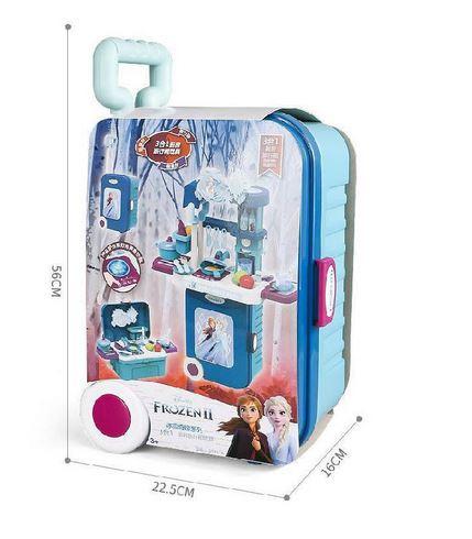 3-in-1 Disney Frozen 2 Pretend Play Suitcase Toy Kitchen Play Set ...