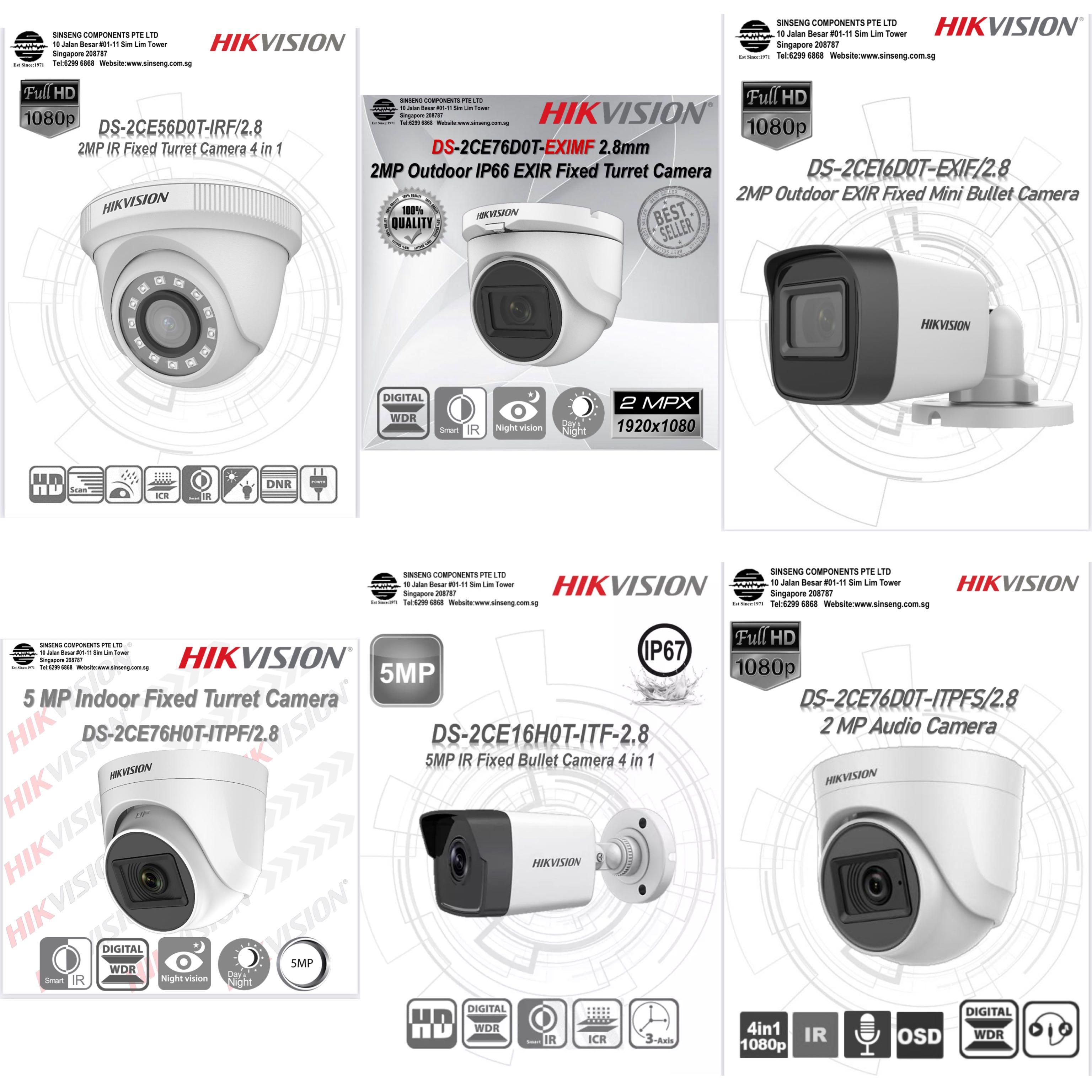 4CH HIKVISION 4 Camera 2MP/4MP/5MP/8MP Package [Full-HD 1080P Dome ...