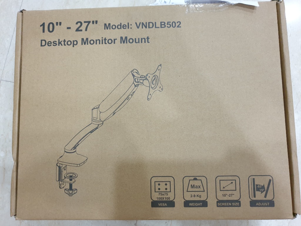 Adjustable monitor arm - clamp and grommet mount. VESA mount., Mobile ...