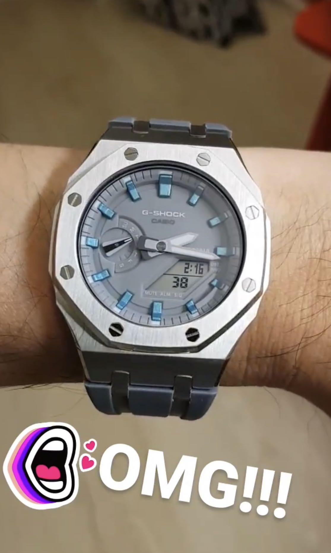 Casio gshock ga-2110 ga-2100 GA 2100 GA2110 grey mod looks ...