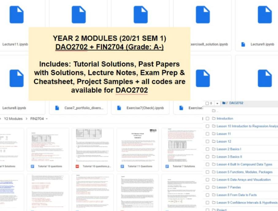 DAO2702, FIN2704 Notes+Solution+Cheatsheet (Grade A-), Hobbies & Toys ...