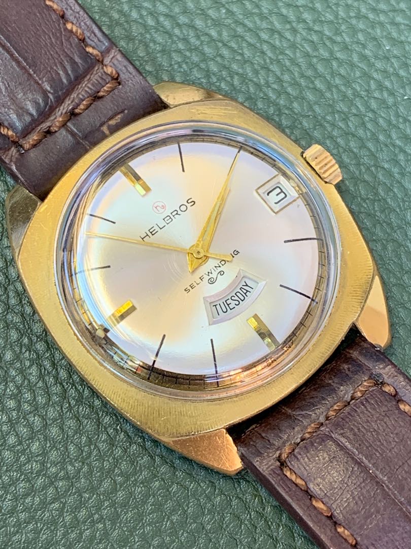 Helbros Day Date Automatic Vintage Watch, Women's Fashion, Watches ...