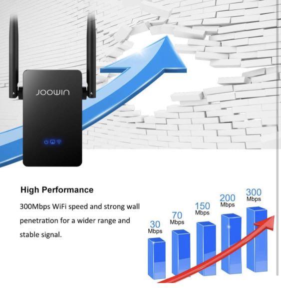 JOOWIN 300Mbps WiFi Booster Range Extender WiFi Repeater 2.4GHz ...