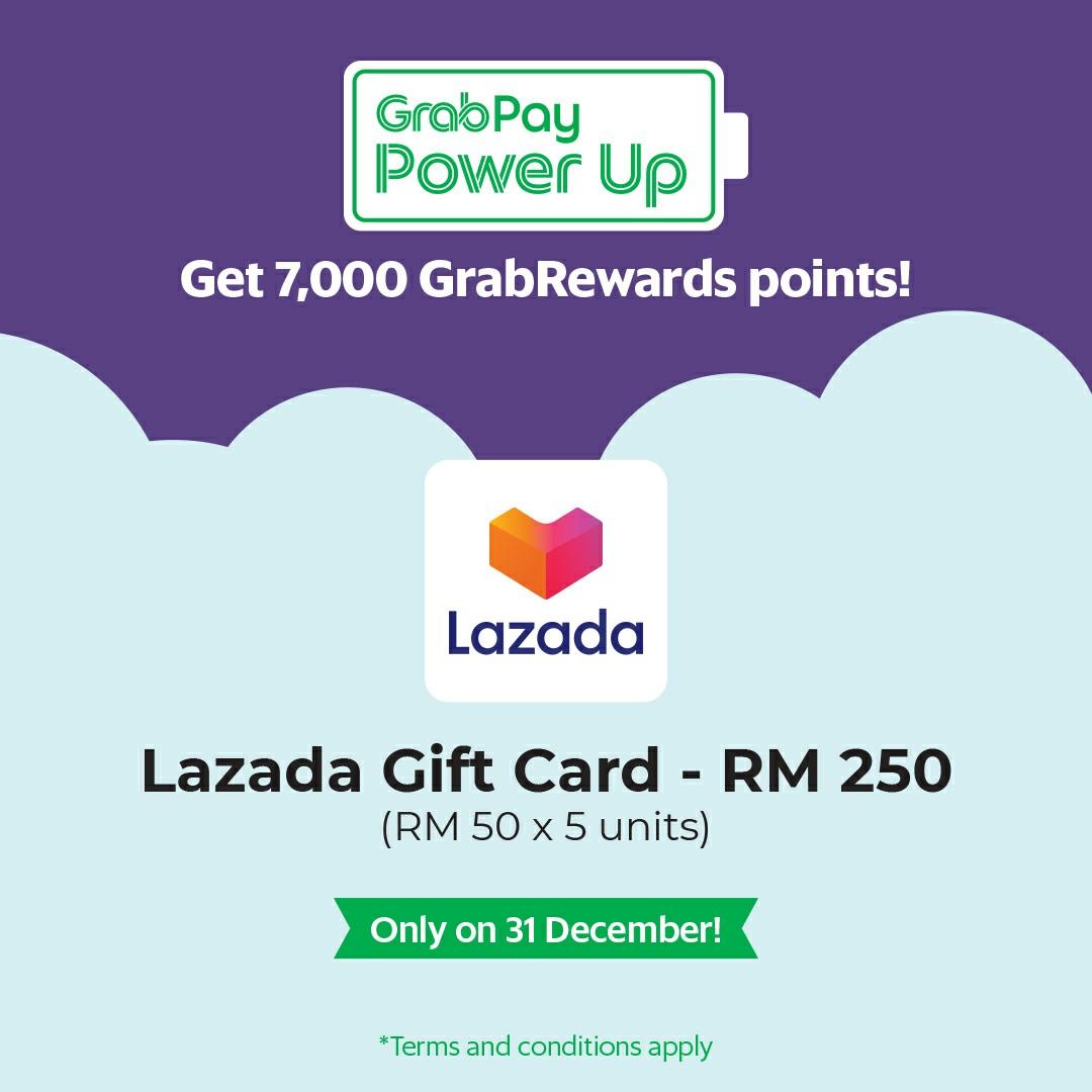 Lazada Gift Card - RM 250 #GrabPay #GrabRewards #PowerUp, Tickets ...