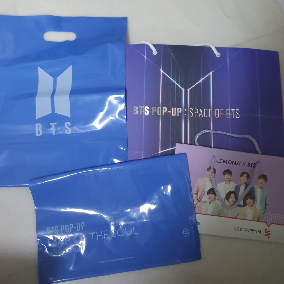 OFFICIAL BTS PLASTIC / PAPER BAGS MAP OF THE SOUL POP-UP SEOUL / LEMONA ...