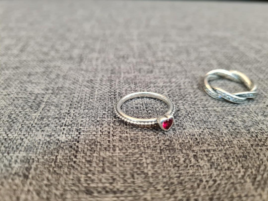 Pandora Red Heart Beaded Ring s50, Women's Fashion, Jewelry ...