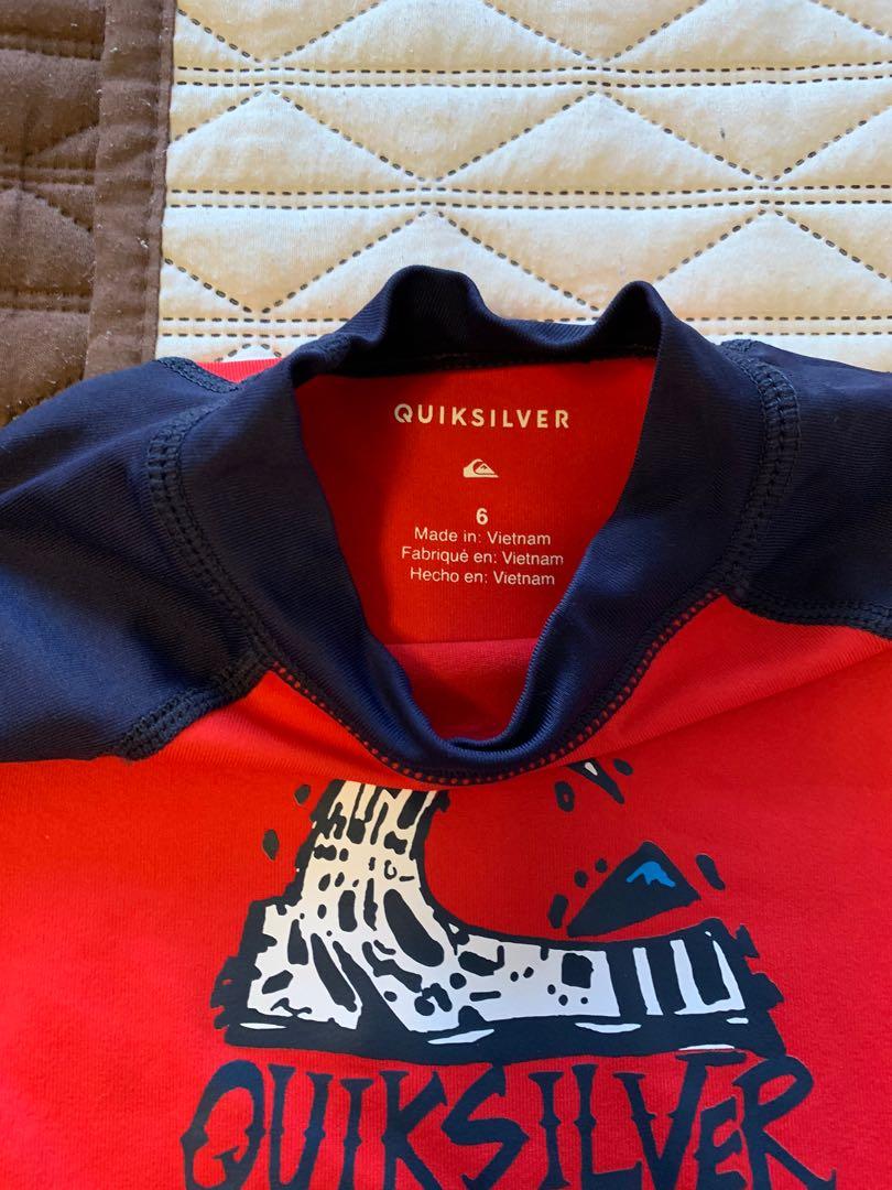 Quicksilver Boy’s Rash Guard (Red), Men's Fashion, Activewear on Carousell