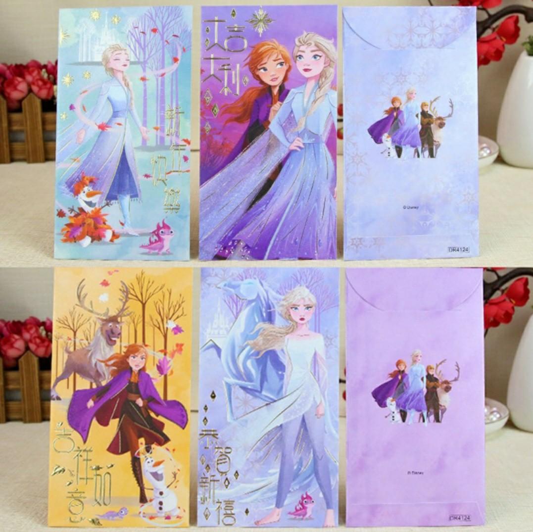 (Ready stock) Frozen Princess Elsa & Anna Red Packets, Hobbies & Toys ...