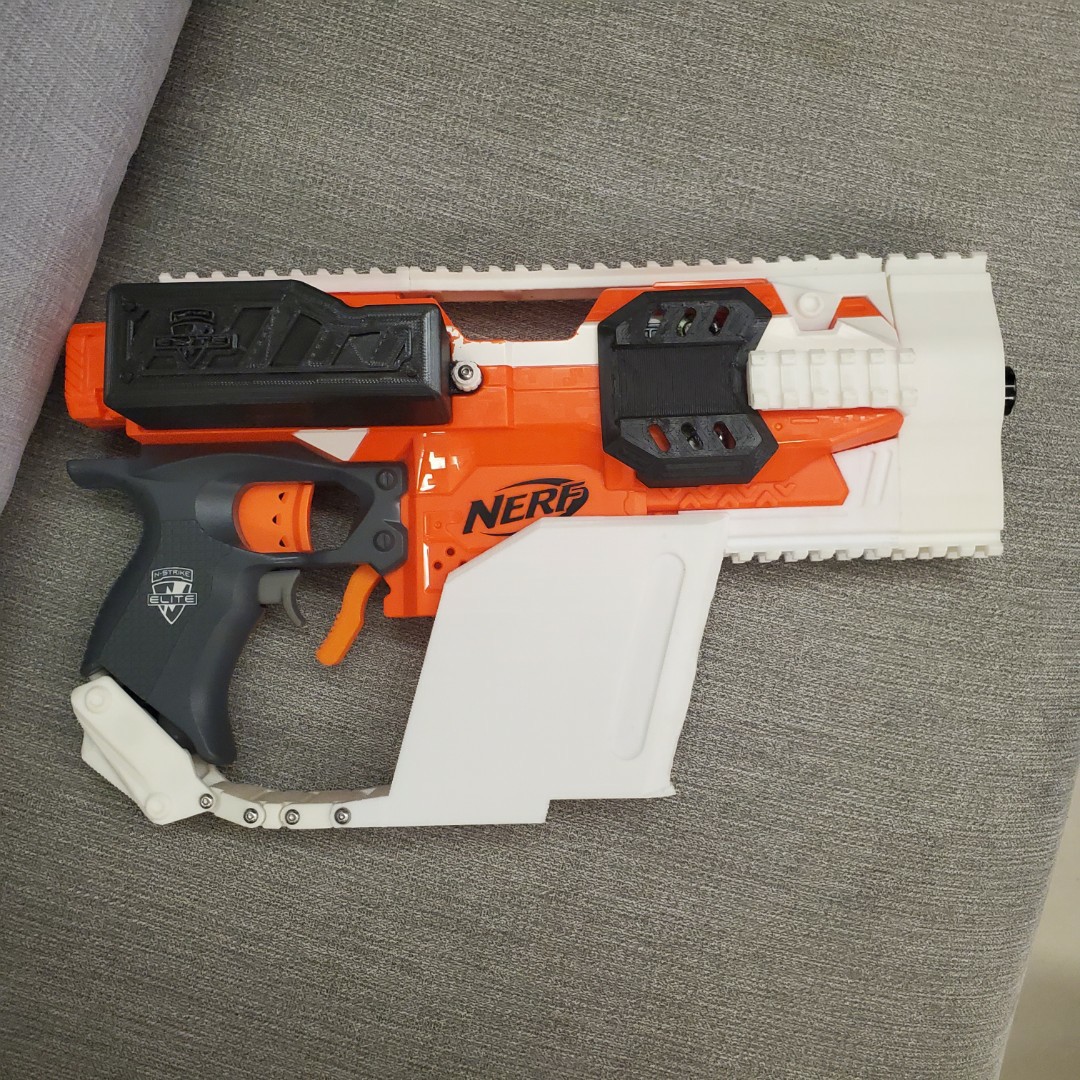 Semi auto modded Nerf Stryfe with Kriss Vector Kit, Hobbies & Toys ...