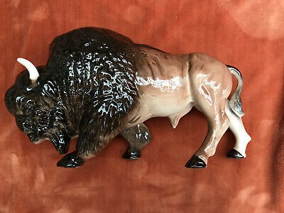 VINTAGE LARGE BESWICK BUFFALO BISON PORCELAIN FIGURINE, Furniture ...