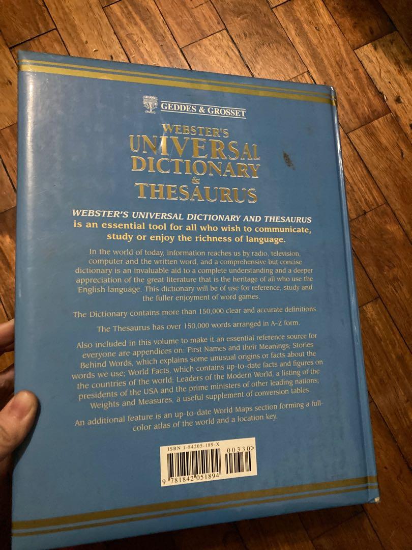Webster’s Universal Dictionary and Thesaurus, Hobbies & Toys, Books ...