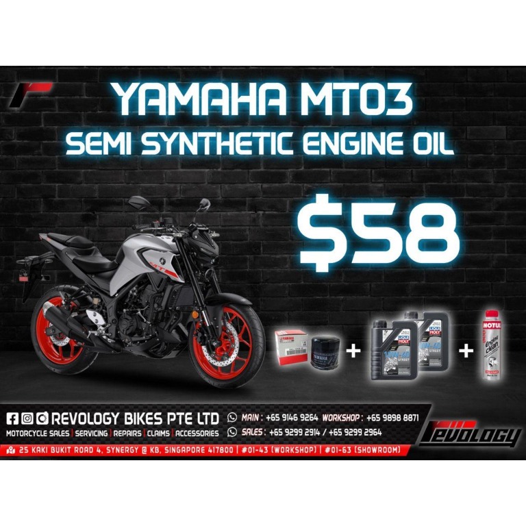 YAMAHA MT03 SEMI SYNTHETIC ENGINE OIL PACKAGE PROMO!, Motorcycles ...