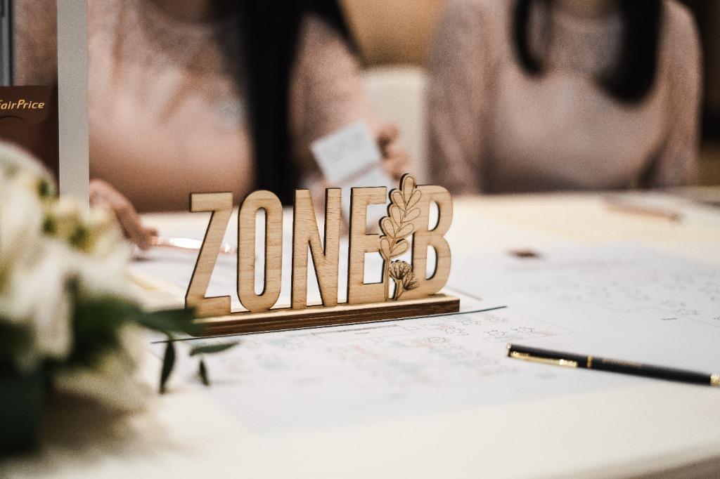 Zone A & Zone B Signage Pair (Duo Zoning - Singapore Weddings), Hobbies ...