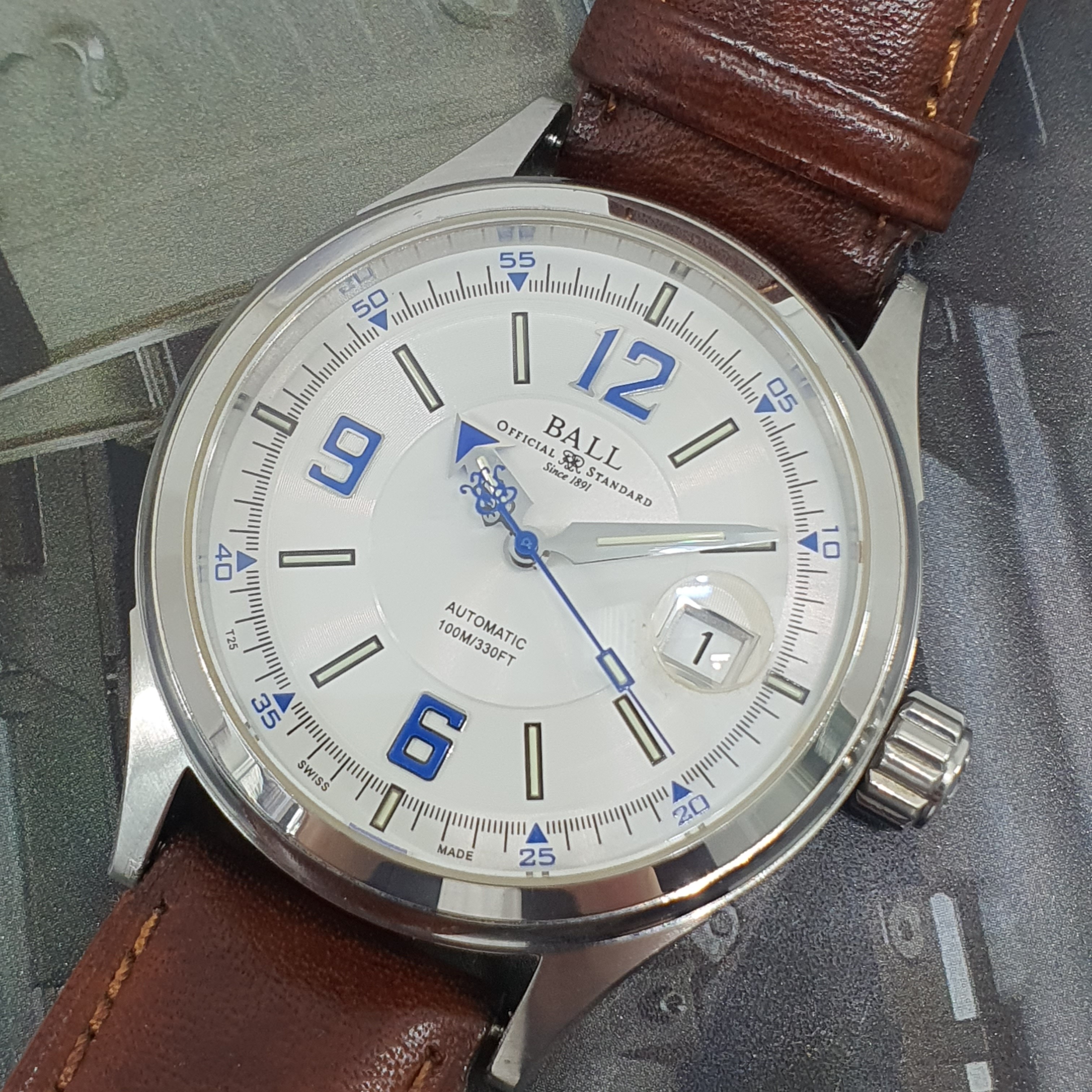 Ball Fireman Racer NM2088C White Dial Blue Arabic, Luxury, Watches on ...