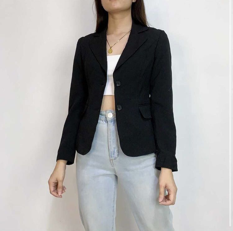 Women’s Black Blazer, Women's Fashion, Coats, Jackets and Outerwear on ...