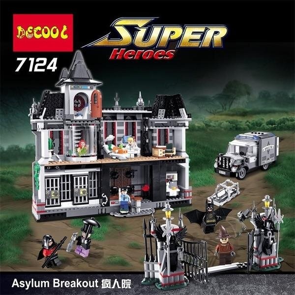 Decool DC Batman Bat Man The Arkham Asylum Breakout Building House Model Lepin Lego Brick Blocks ...