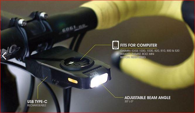 Front Light: Moon MX GPS Mount with integrated adjustable light ...