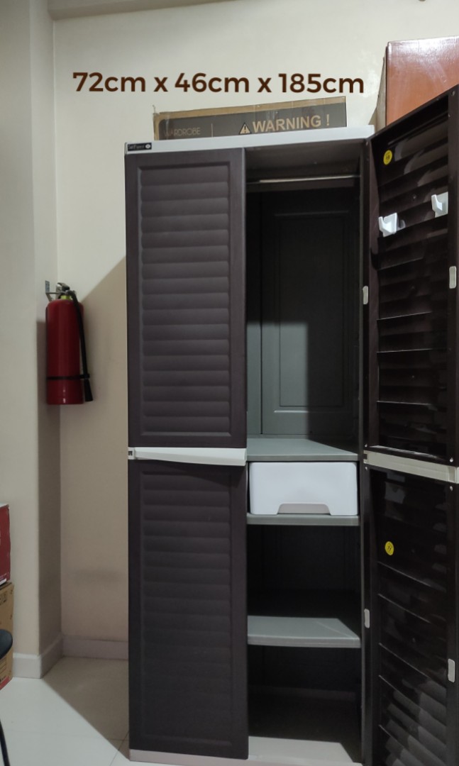 MegaBox Click-lock Self-Space Wardrobe (Brown), Furniture & Home Living ...