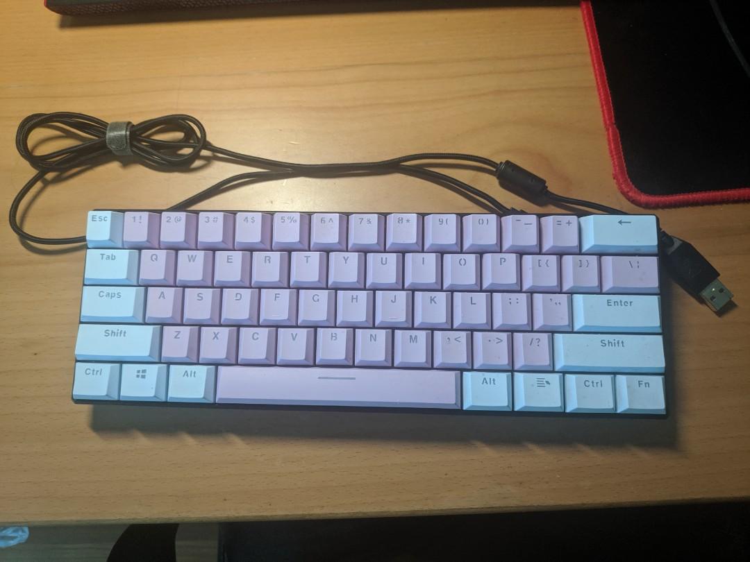 Motospeed CK61 with bubblegum keycaps, Computers & Tech, Parts ...