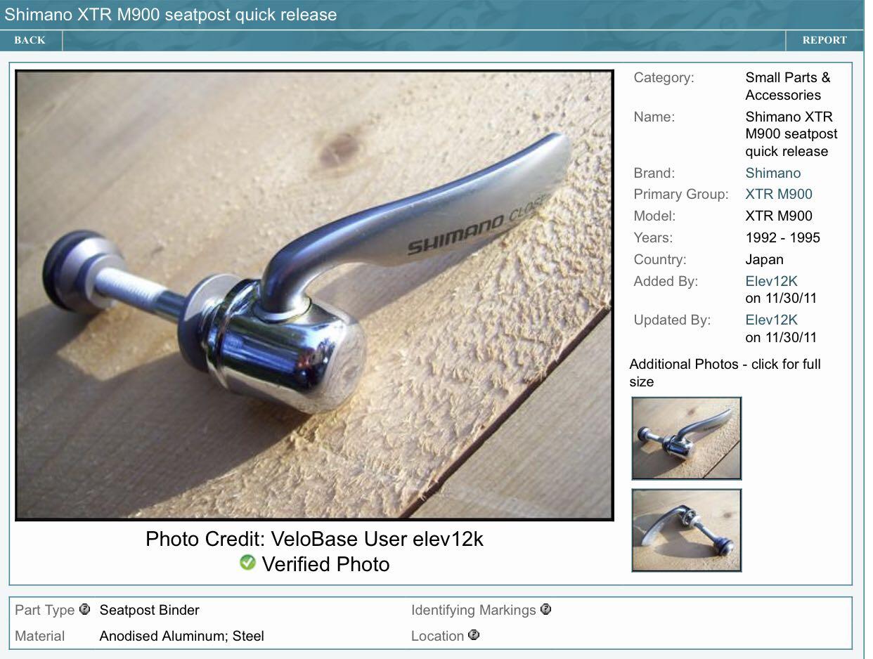 Retro 1990s 1st generation XTR m900 seat post quick release, Sports ...