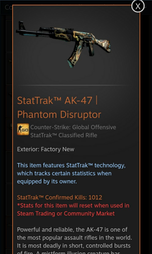 StatTrak AK-47 Phantom Disruptor (FN), Toys & Games, Video Gaming, In ...