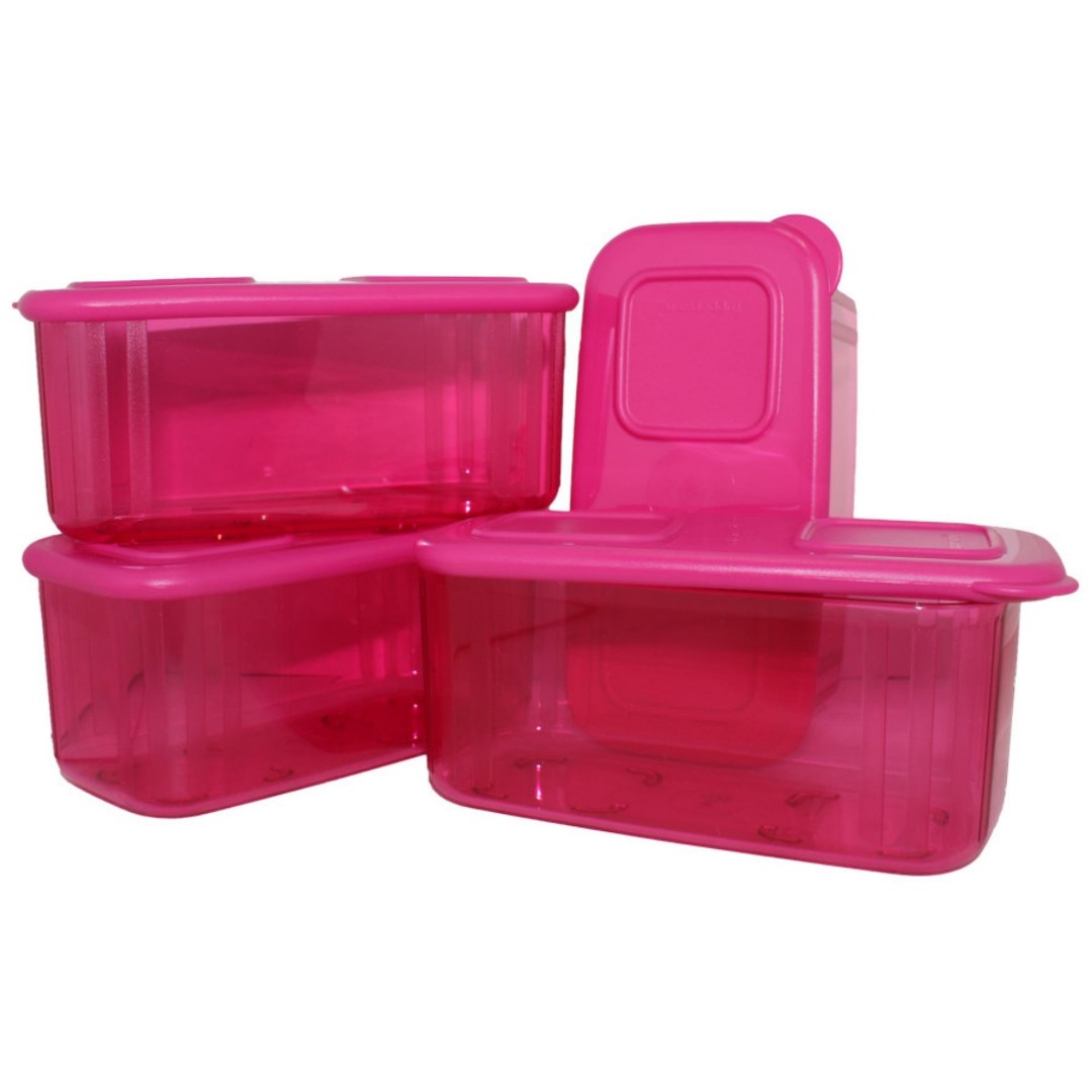 Tupperware 460 ml Clear Mate Small Rectangle Containers Set of 4, Home ...