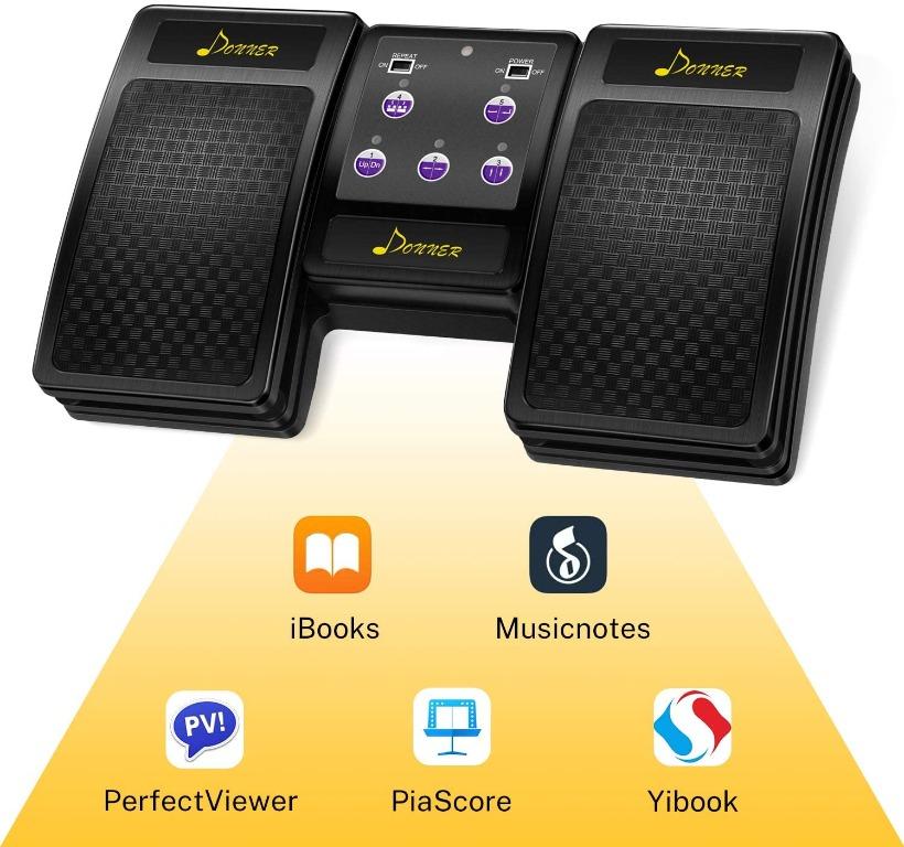 7073 Donner Wireless Page Turner Pedal for Tablets Ipad Rechargeable ...