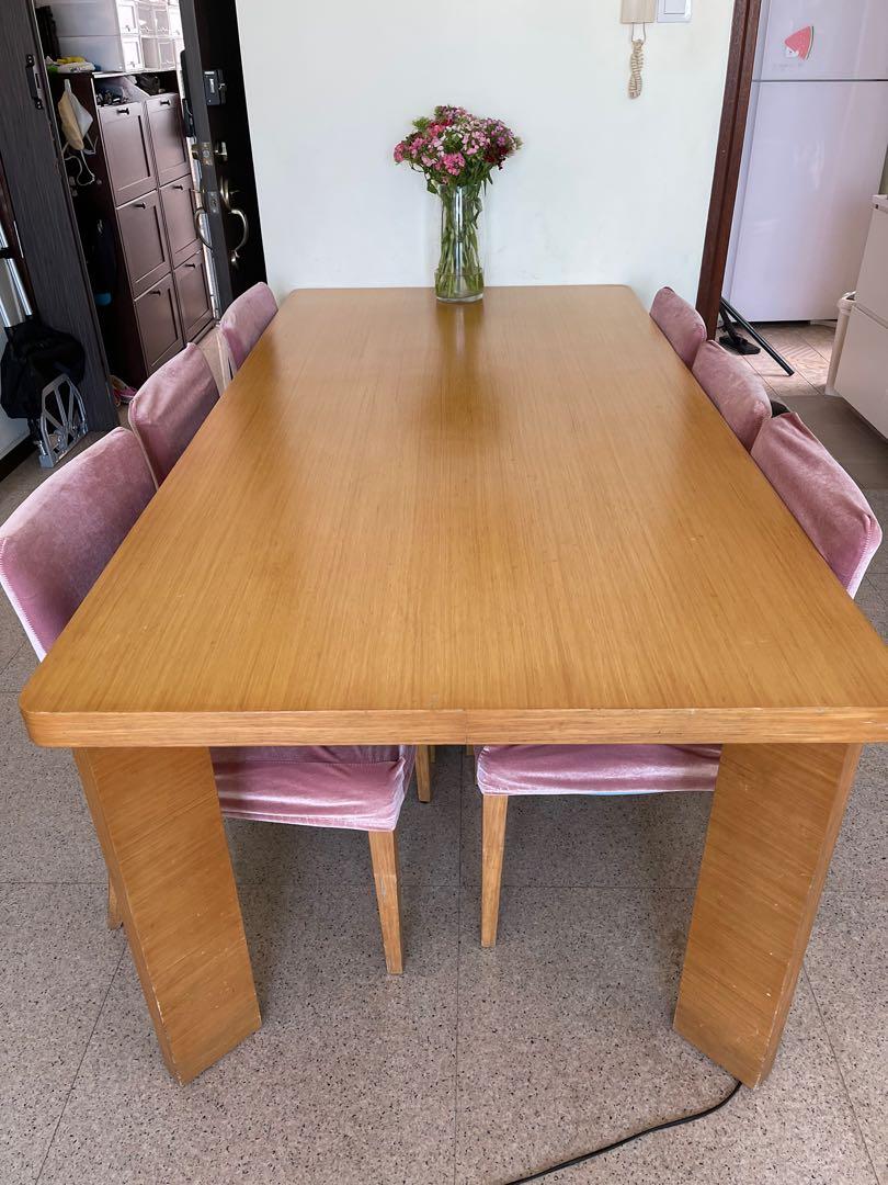 8 pax dining table with 8 chairs, Furniture & Home Living, Furniture ...