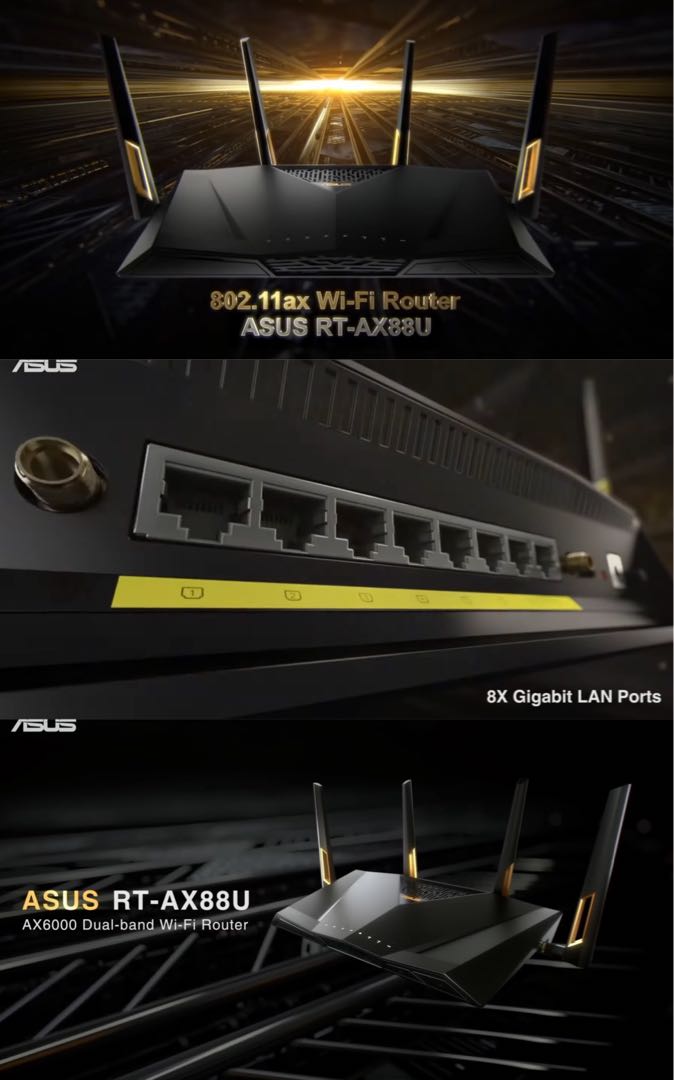 Asus AX88U wifi 6 router AX6000 wifi-6 AX88 wifi-5, Computers & Tech ...