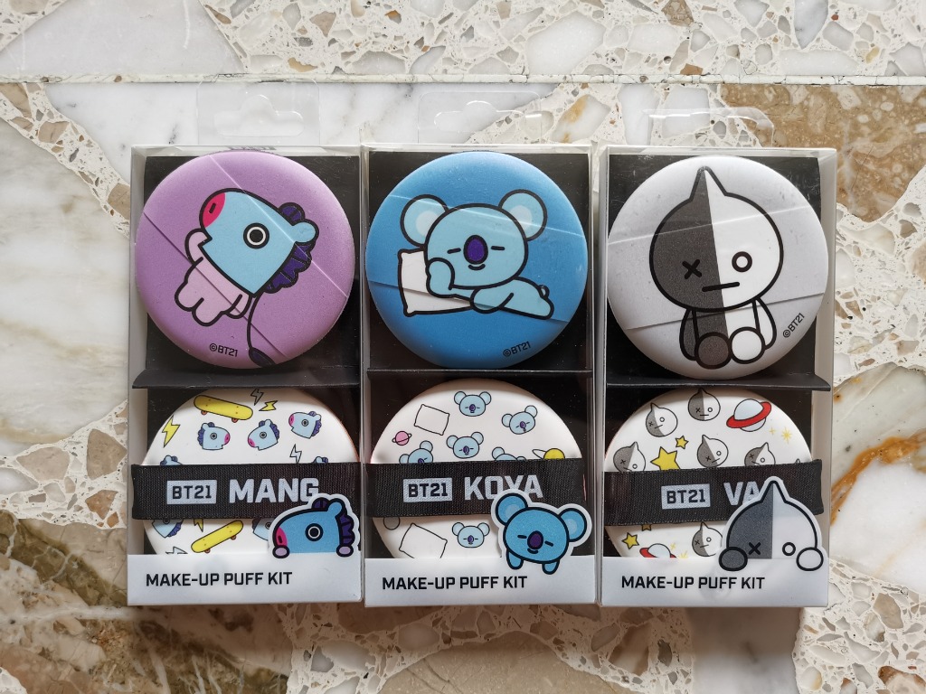 [BN] BT21 Make-up Puff Kit #Mang #Koya #Van, Hobbies & Toys ...