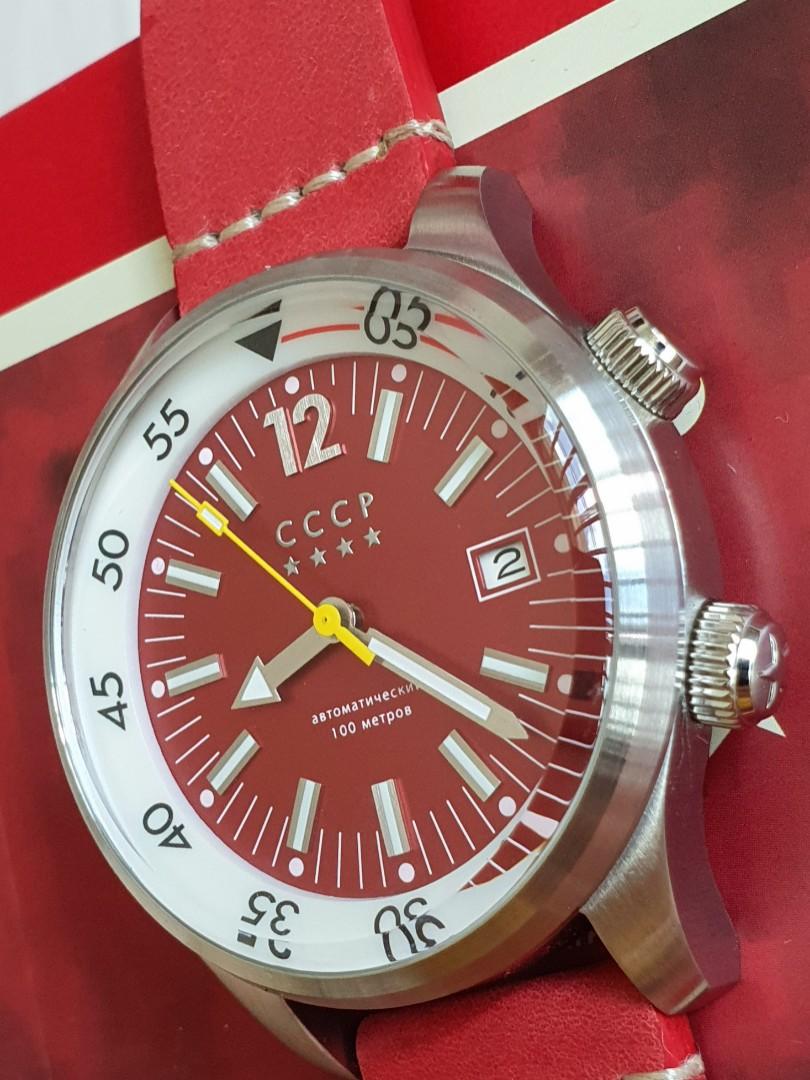 CCCP Black Sea Automatic Watch Red Compressor (NH35 Seiko movement ...