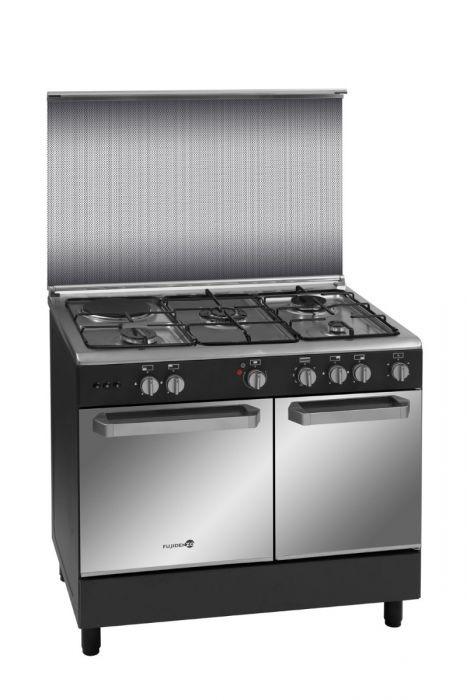 Fujidenzo Black Matte 90 cm Range, 4 Gas Burner + 1 Electric ...