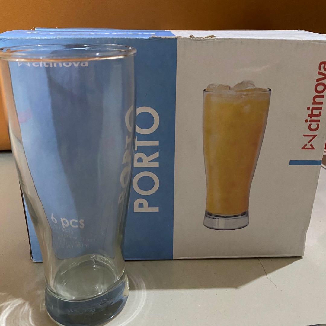 Gelas kaca gelas juice porto citinova, Kitchen & Appliances di Carousell