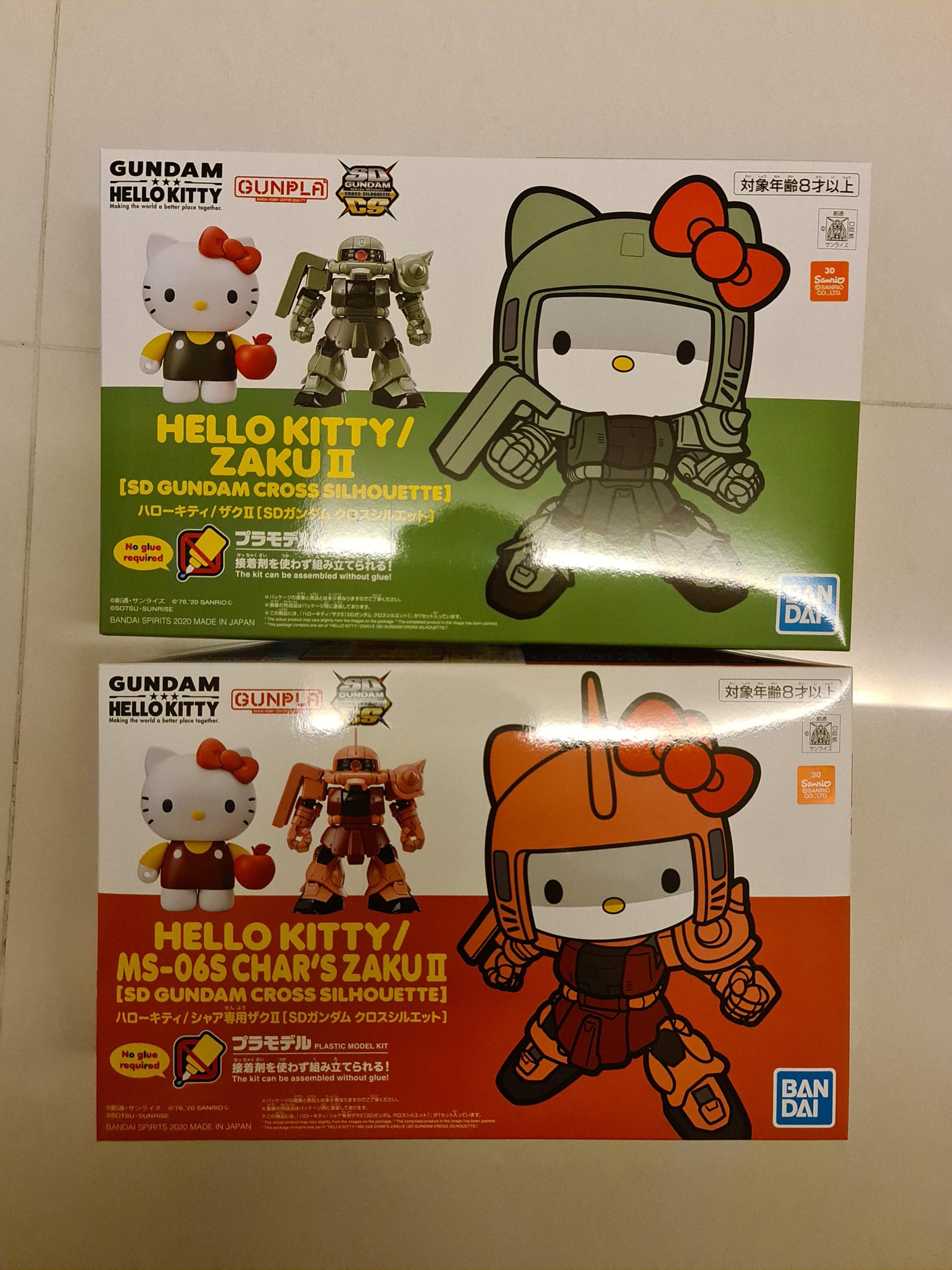 Hello Kitty X GUNDAM SD CS HELLO KITTY ZAKU II Gunpla set, Hobbies ...
