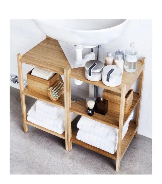 Ikea Ragrund bamboo corner shelf, Furniture & Home Living, Furniture ...