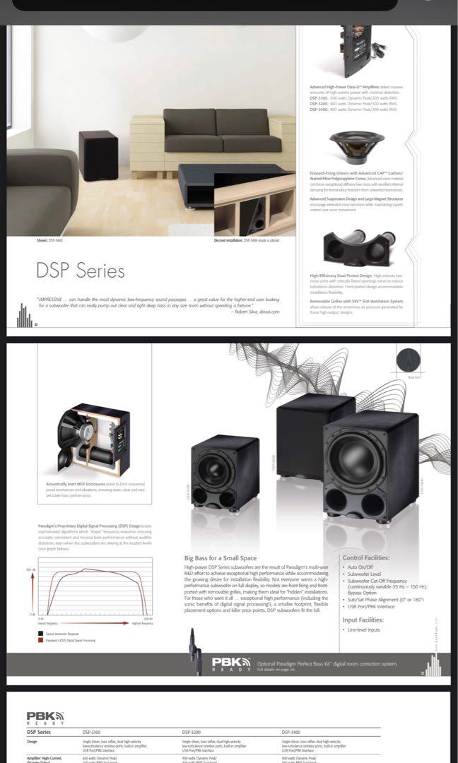 PARADIGM SUBWOOFER DSP-3200, Audio, Soundbars, Speakers & Amplifiers on Carousell